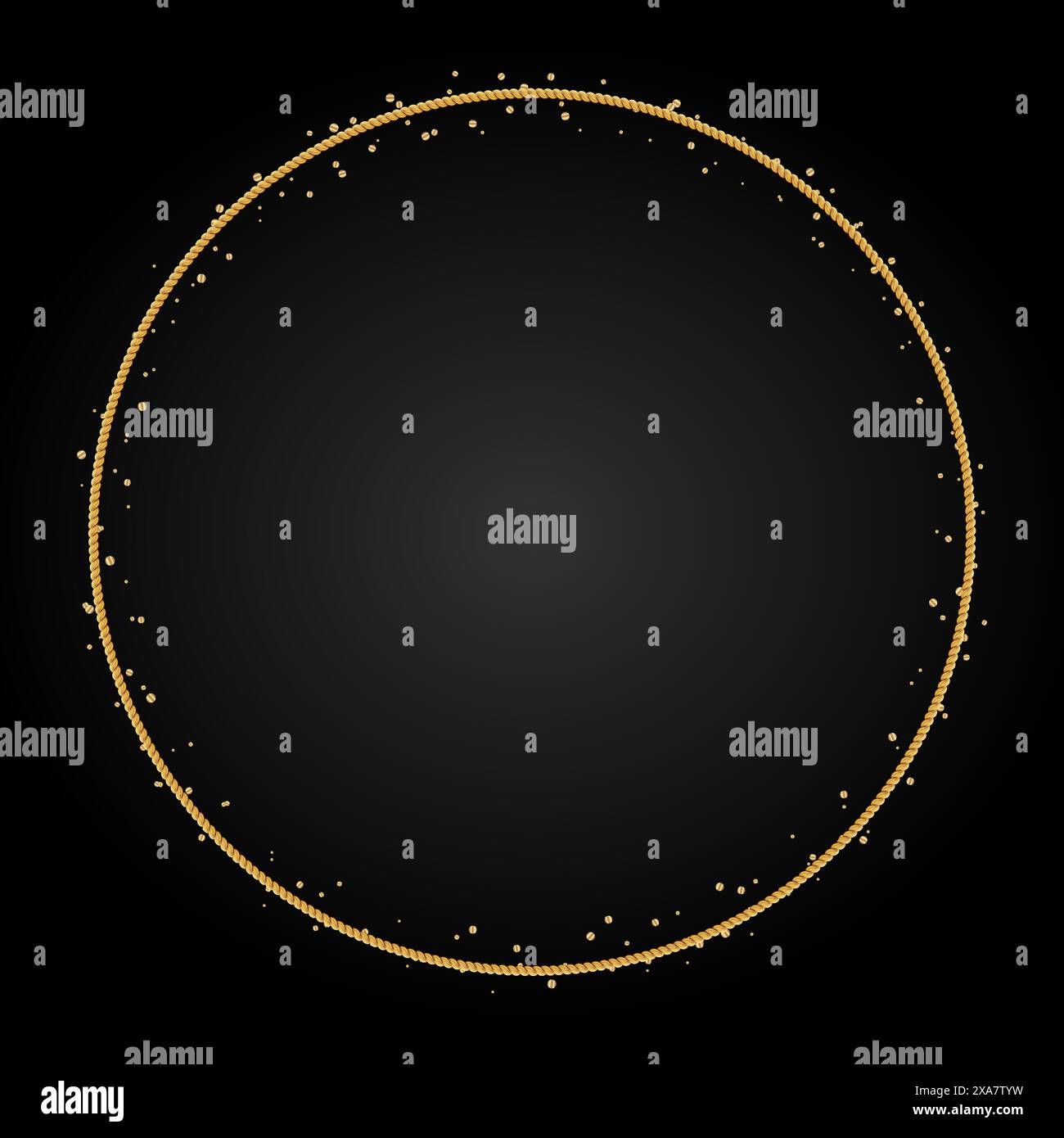 Gold twisted rope circle frame. Round rope border Stock Vector Image ...