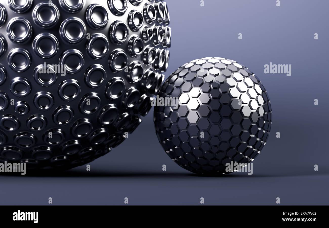 Hexagonal abstract sphere, 3d rendering. 3d illustration Stock Photo ...