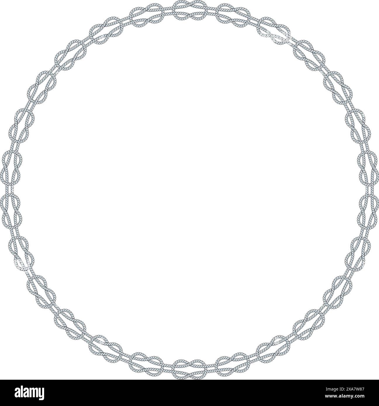 Round rope frame isolated on white background. Twisted cord Stock ...