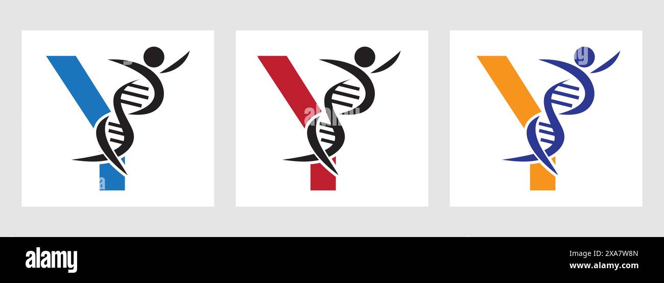 Letter Y DNA Logo With Human Symbol. DNA Cell Icon. Health Care Sign ...