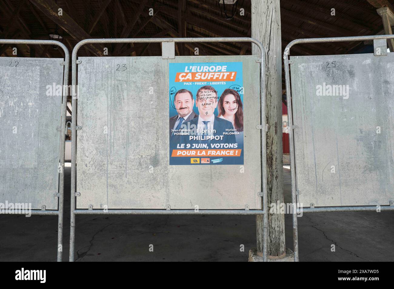 Illustration of election poster panels at the entrances to villages in ...