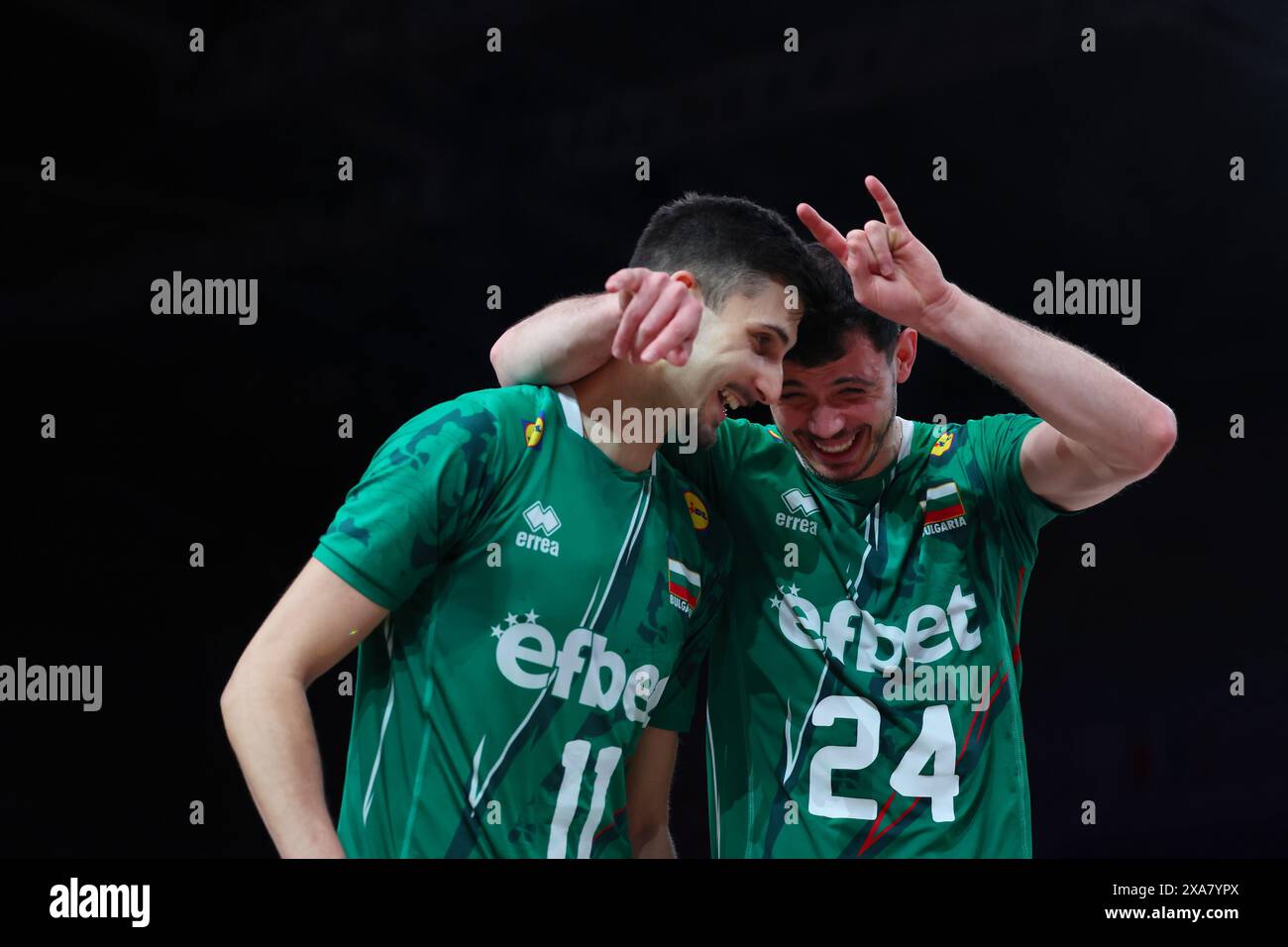 (L-R) Aleks Grozdanov, Iliya Petkov (BUL), JUNE 4, 2024 - Volleyball ...