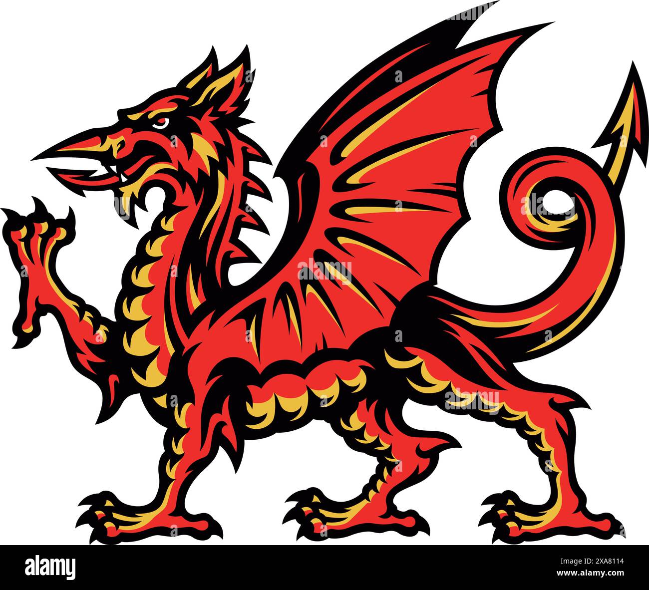 Illustration of the Welsh Dragon Stock Vector Image & Art - Alamy