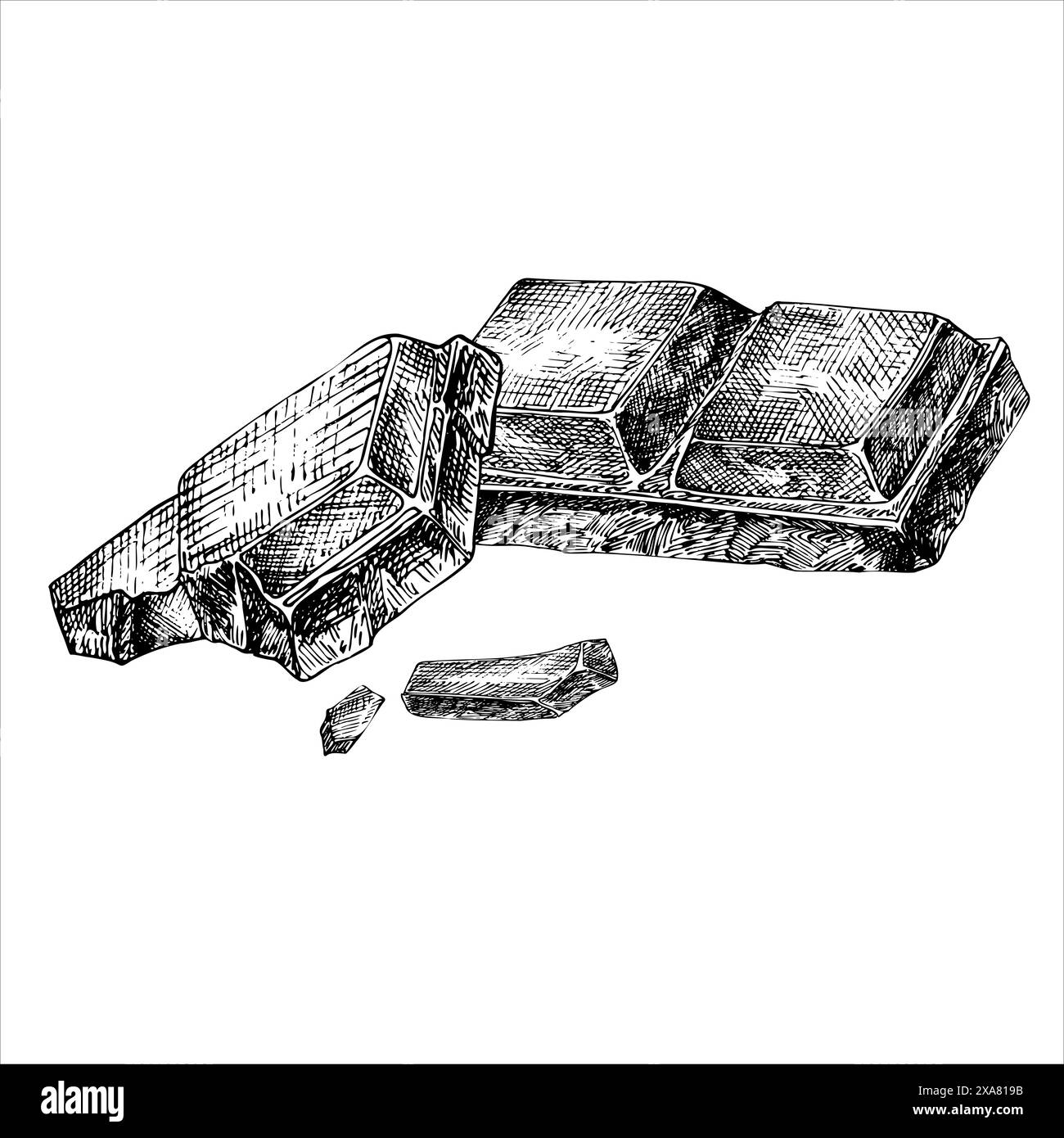 Chocolate bar graphic vector illustration, hand drawn sketch. Food ...