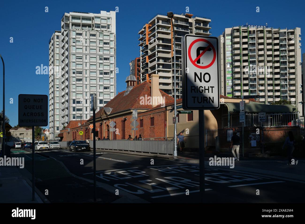 Redfern Station, late afternoon sun seen from Lawson St with new ...