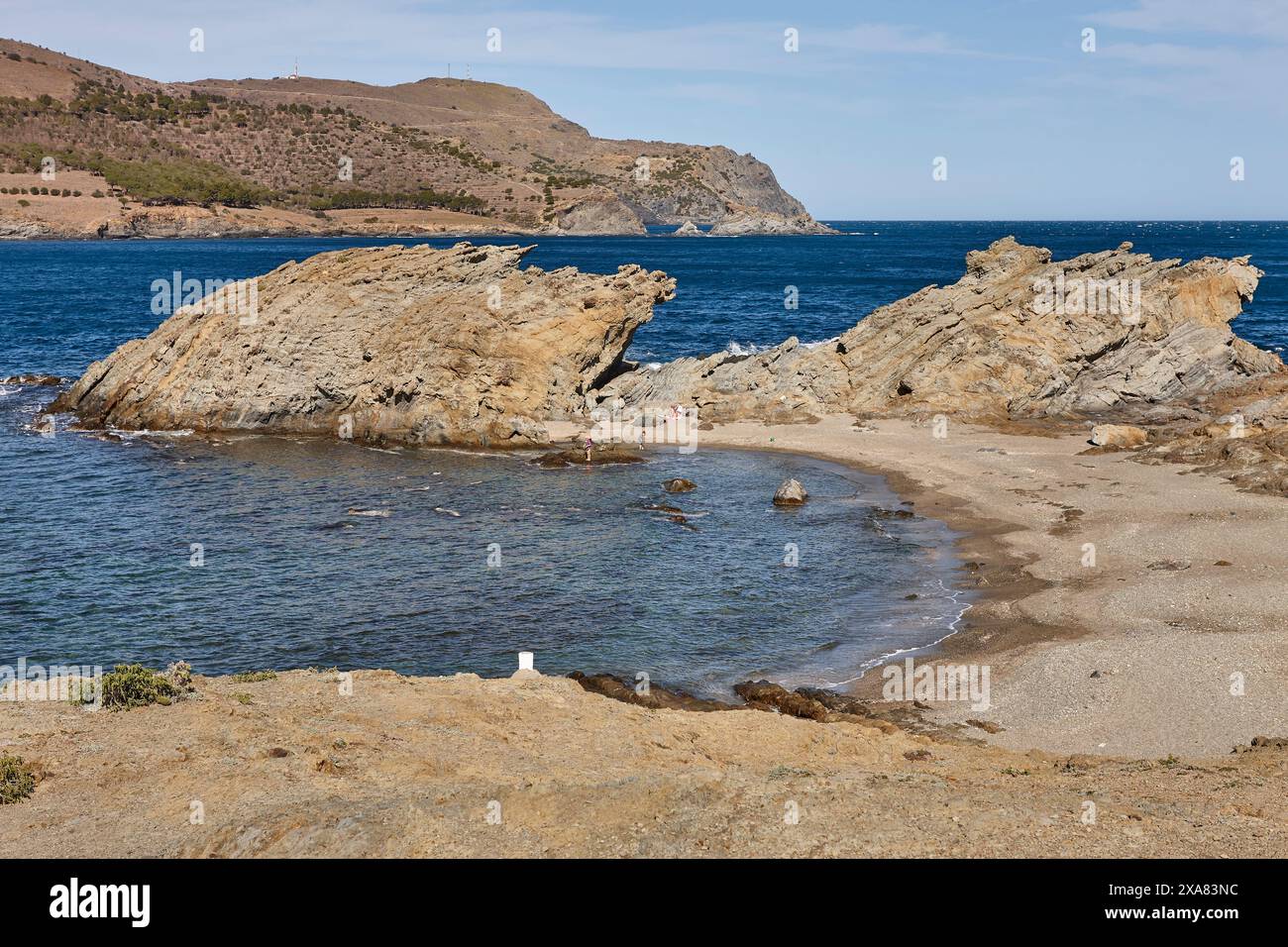 Mediterranean beach in Costa Brava. Borro beach, Colera. Girona, Spain ...