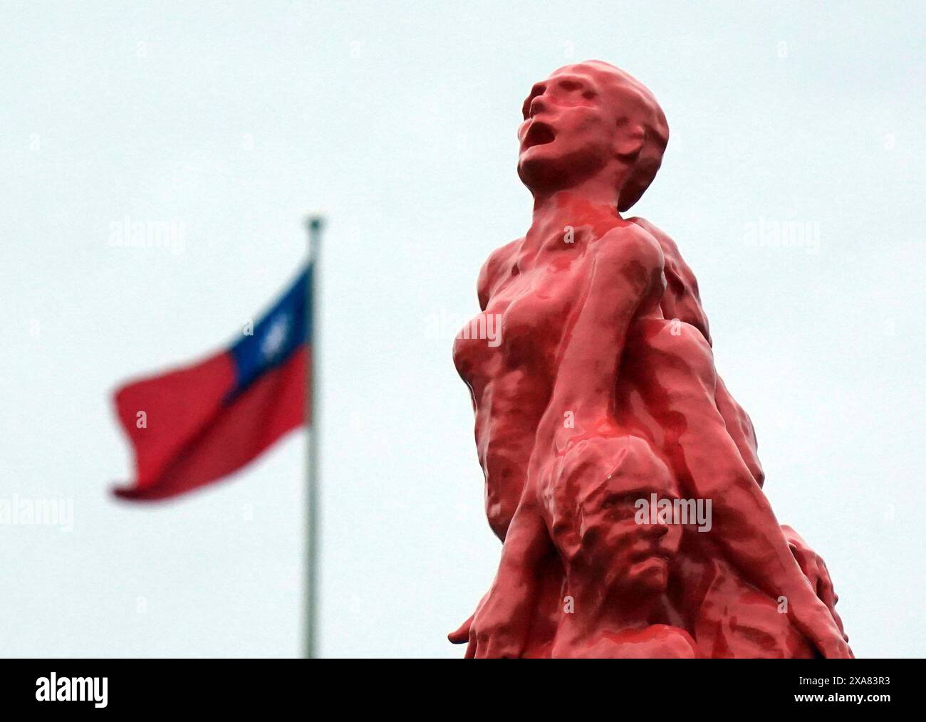 A replica of a statue of the "Pillar of Shame" is seen at the at the ...