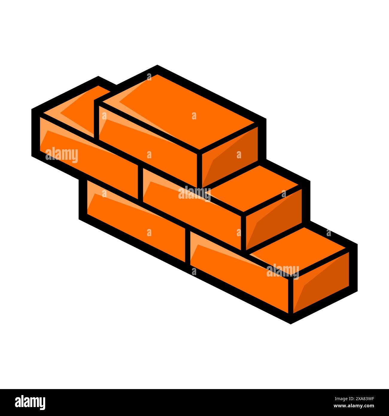 Bricks icon in isometry style. Construction image for website, app ...