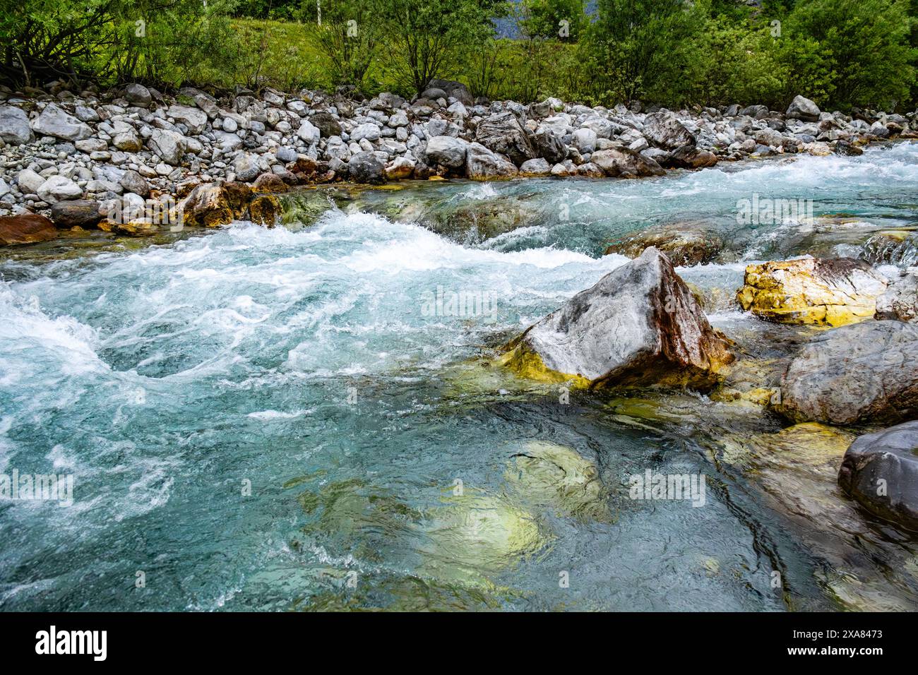 strong water flow river Stock Photo - Alamy