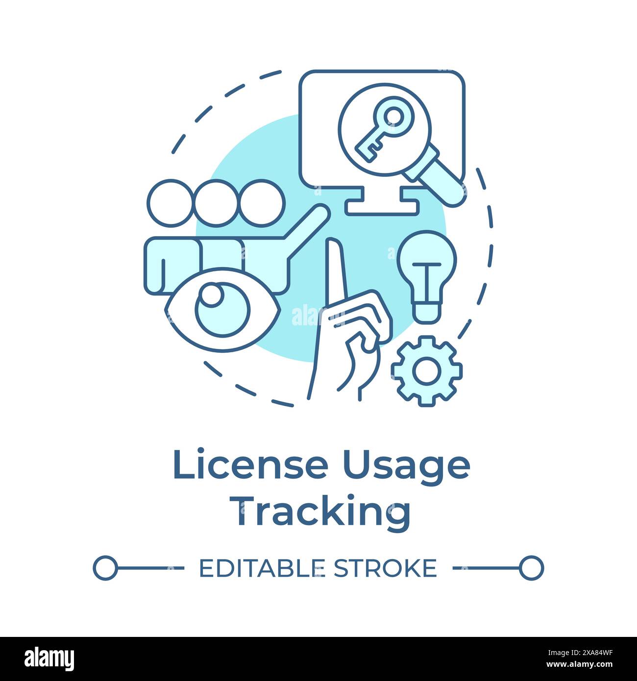 License usage tracking soft blue concept icon Stock Vector Image & Art ...