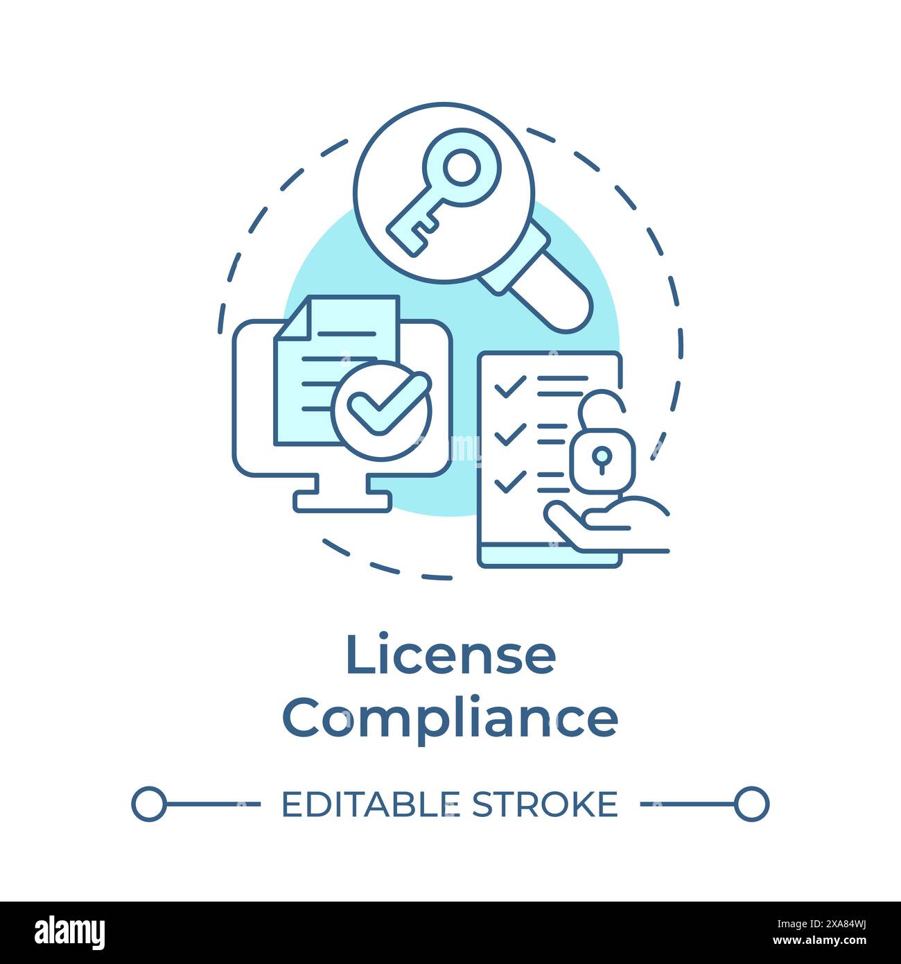 License compliance soft blue concept icon Stock Vector Image & Art - Alamy