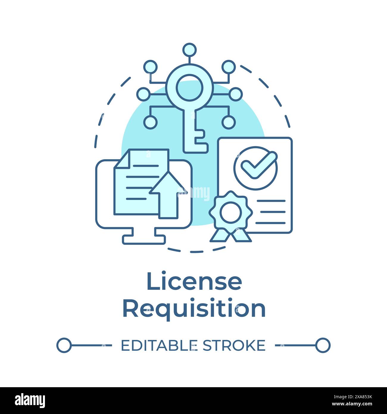 License requisition soft blue concept icon Stock Vector Image & Art - Alamy