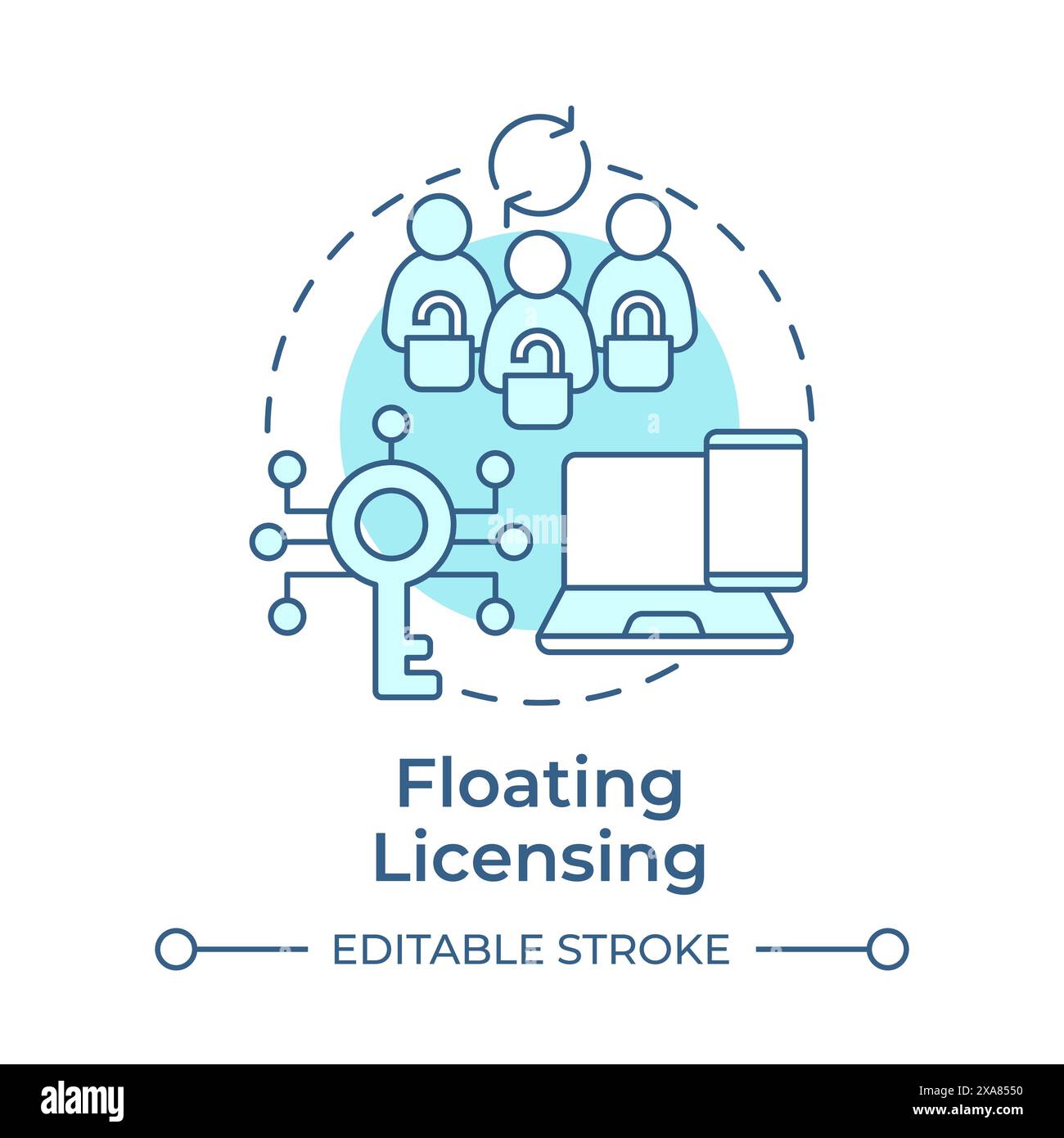 Floating licensing soft blue concept icon Stock Vector Image & Art - Alamy