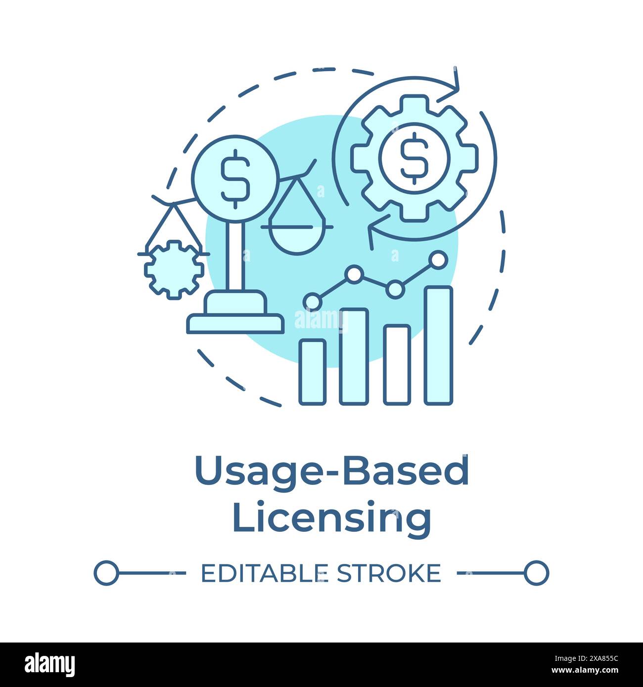 Usage-based licensing soft blue concept icon Stock Vector Image & Art ...