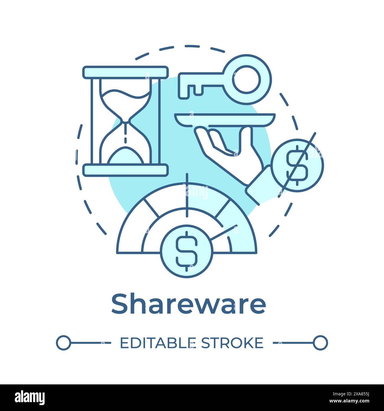 Shareware soft blue concept icon Stock Vector Image & Art - Alamy