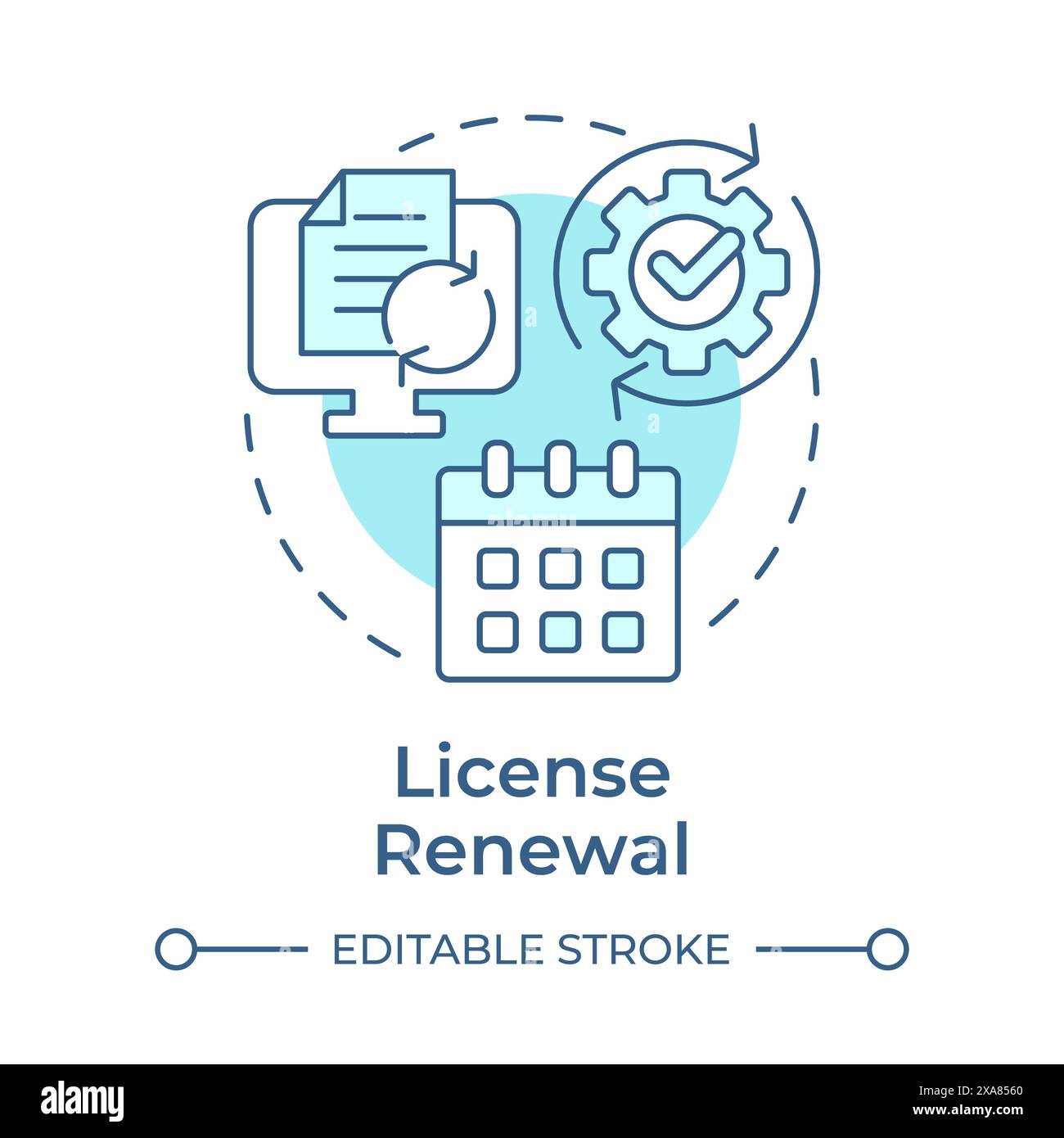 License renewal soft blue concept icon Stock Vector Image & Art - Alamy