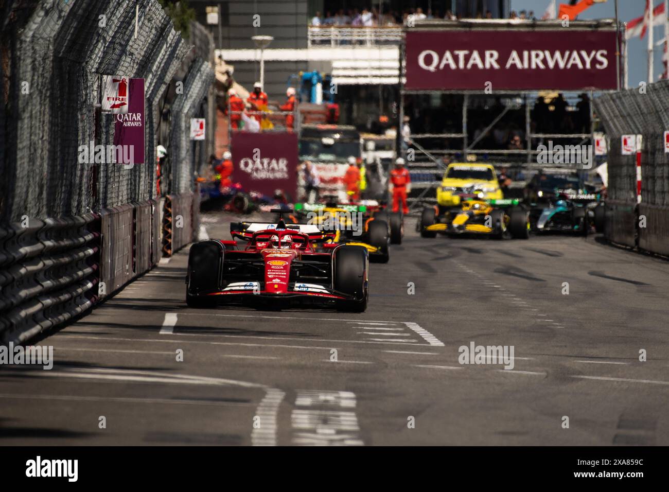 Monte-Carlo, Monaco - 26 MAY 2024, #16 Charles Leclerc (MCO, Ferrari), #81 Oscar Piastri (AUS ...