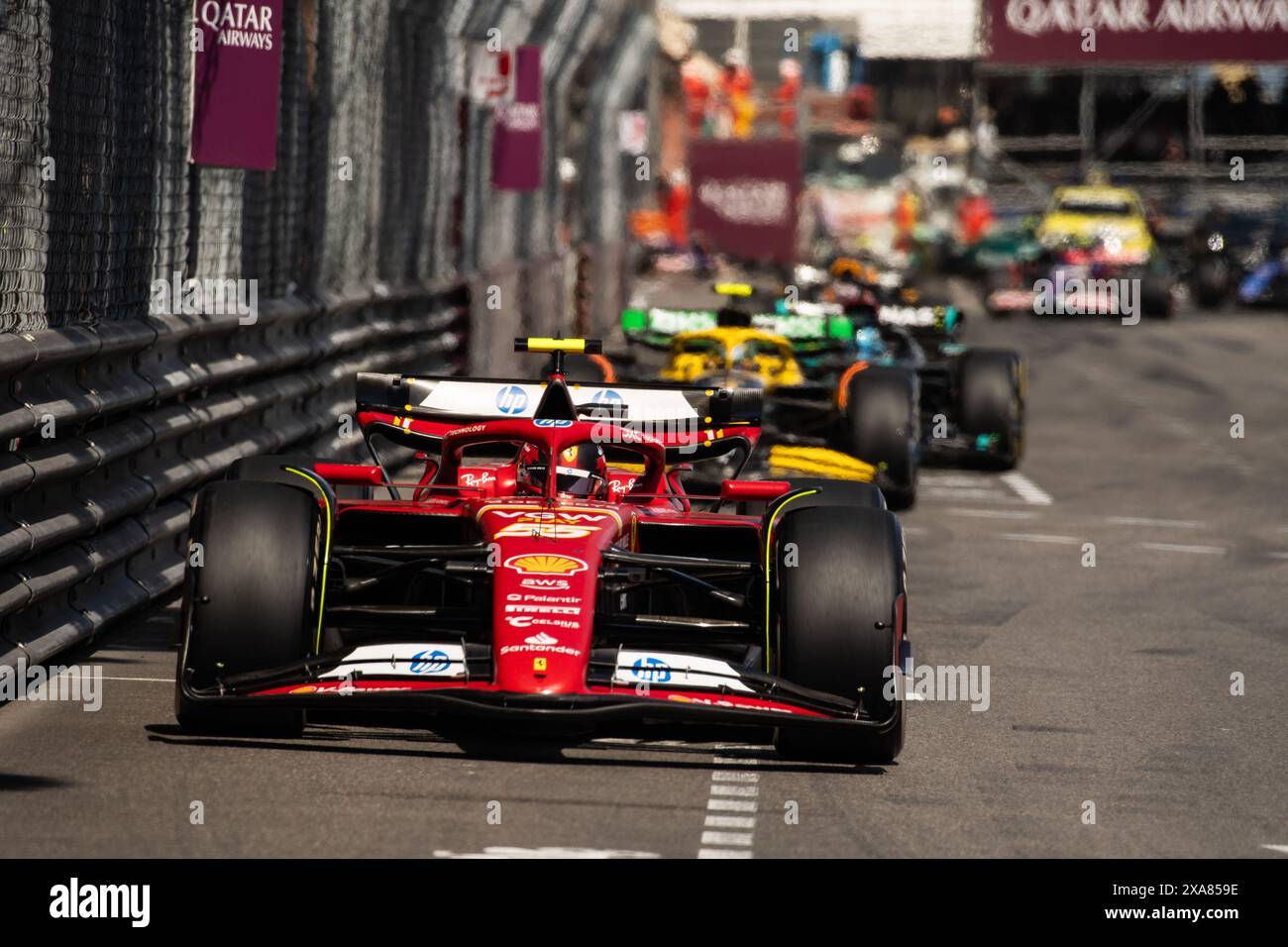Monte-Carlo, Monaco - 26 MAY 2024, #55 Carlos Sainz (Spain, Ferrari), #81 Oscar Piastri (AUS ...