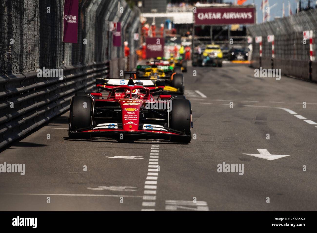 Monte-Carlo, Monaco - 26 MAY 2024, #16 Charles Leclerc (MCO, Ferrari), #4 Lando Norris (GBR ...