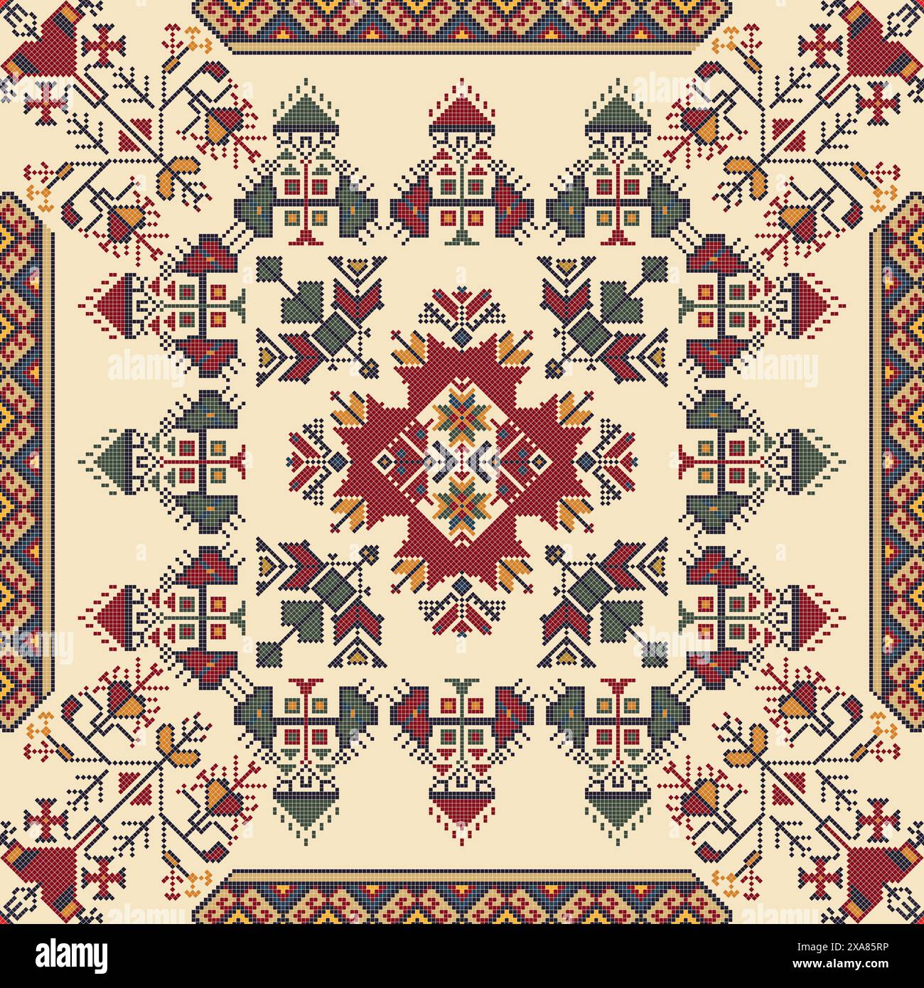 Traditional Bulgarian embroidery vector pattern Stock Photo - Alamy