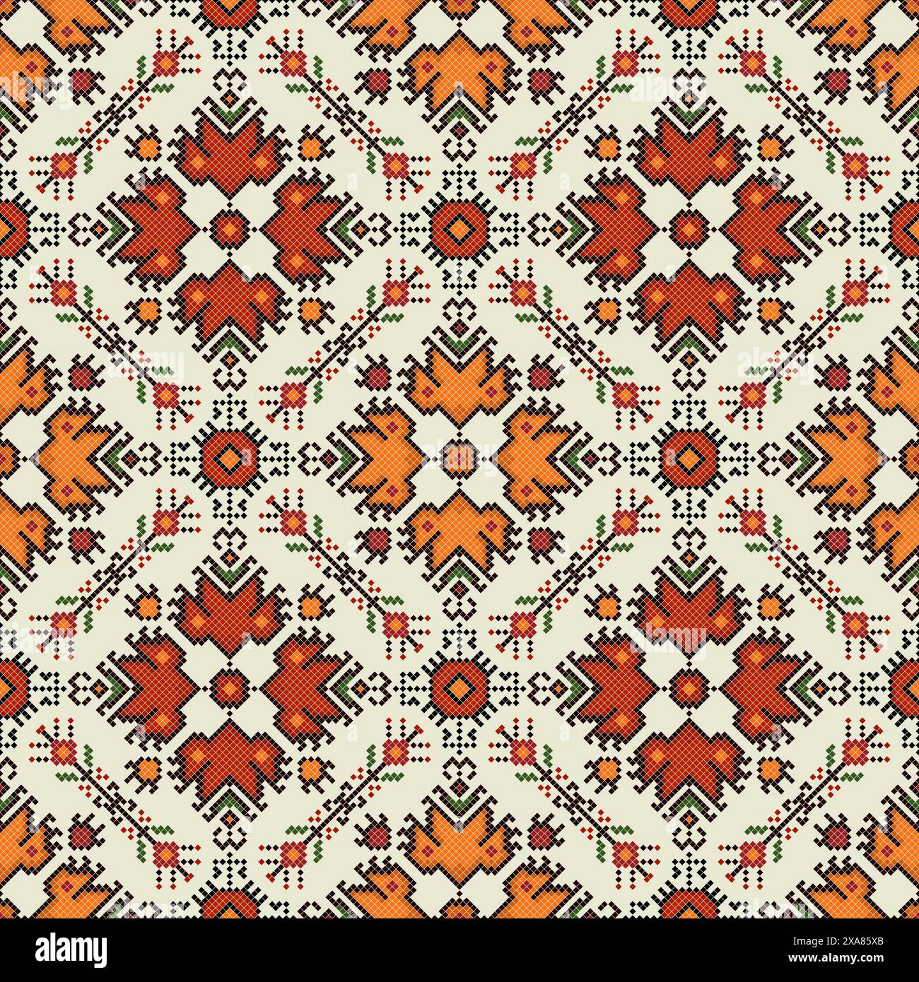 Traditional Bulgarian embroidery vector pattern Stock Photo - Alamy