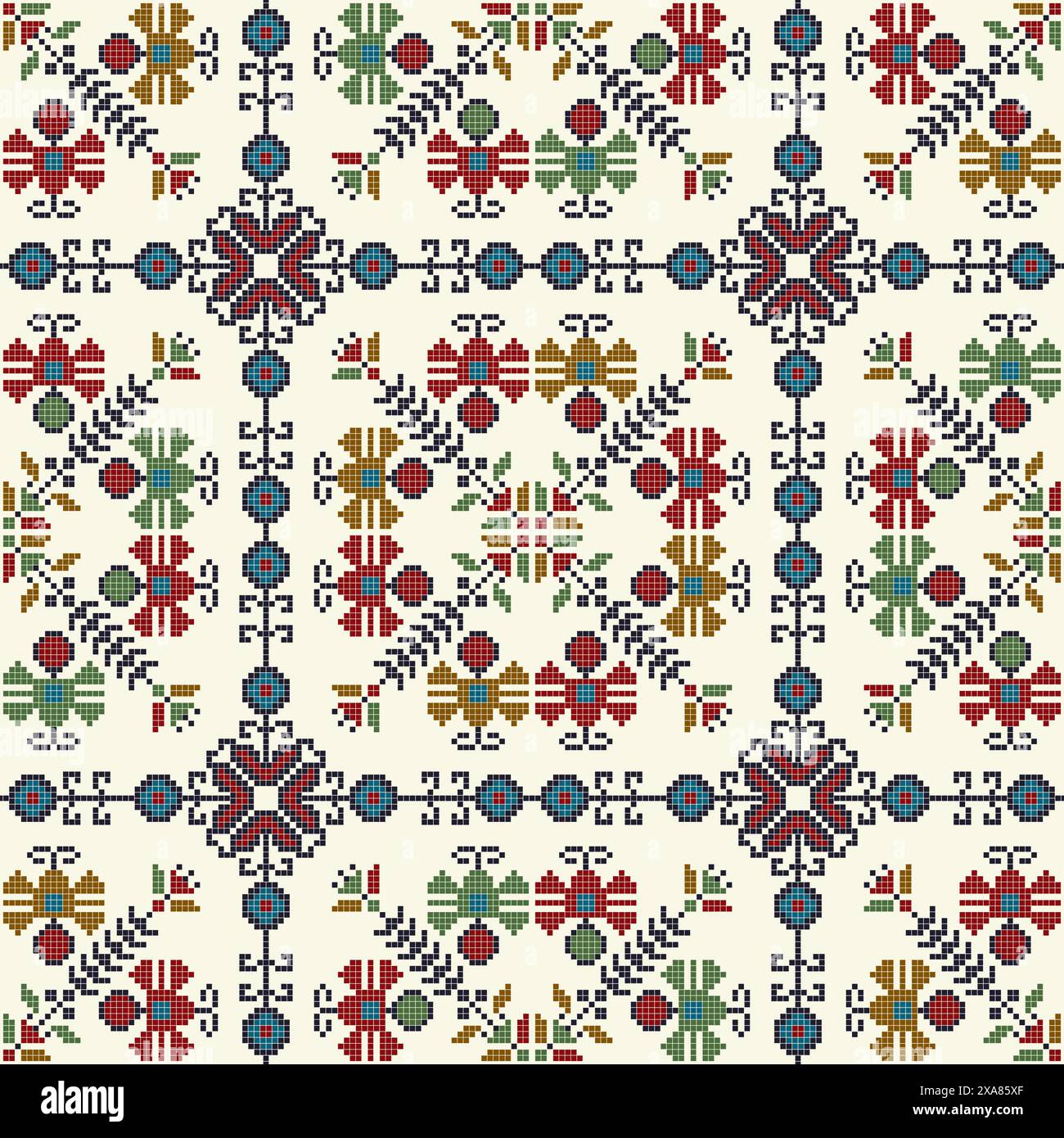 Traditional Bulgarian embroidery vector pattern Stock Photo - Alamy