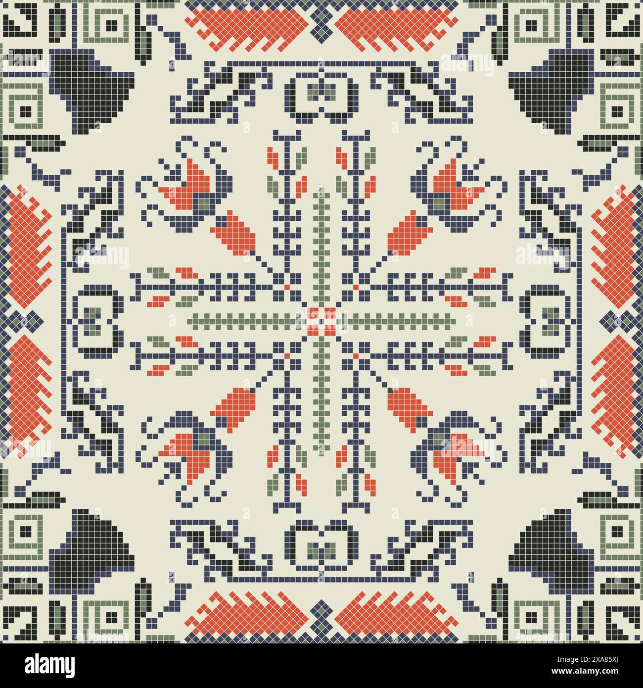 Traditional Bulgarian embroidery vector pattern Stock Photo - Alamy