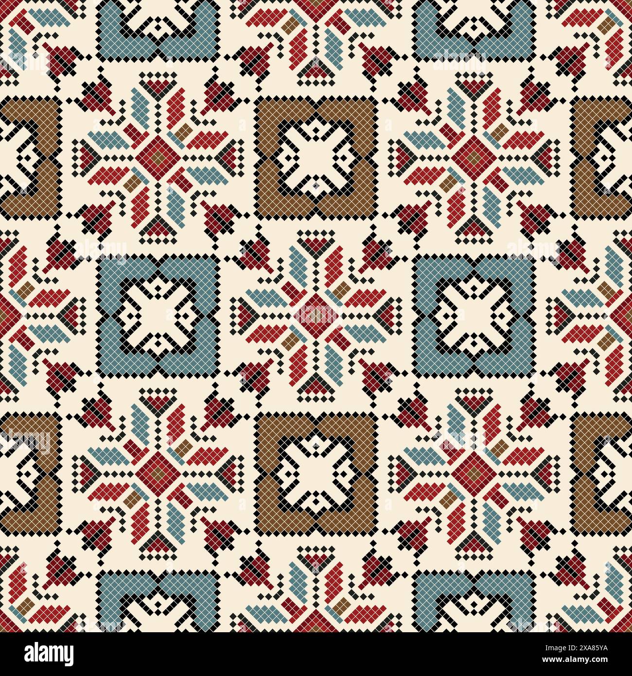 Traditional Bulgarian embroidery vector pattern Stock Photo - Alamy