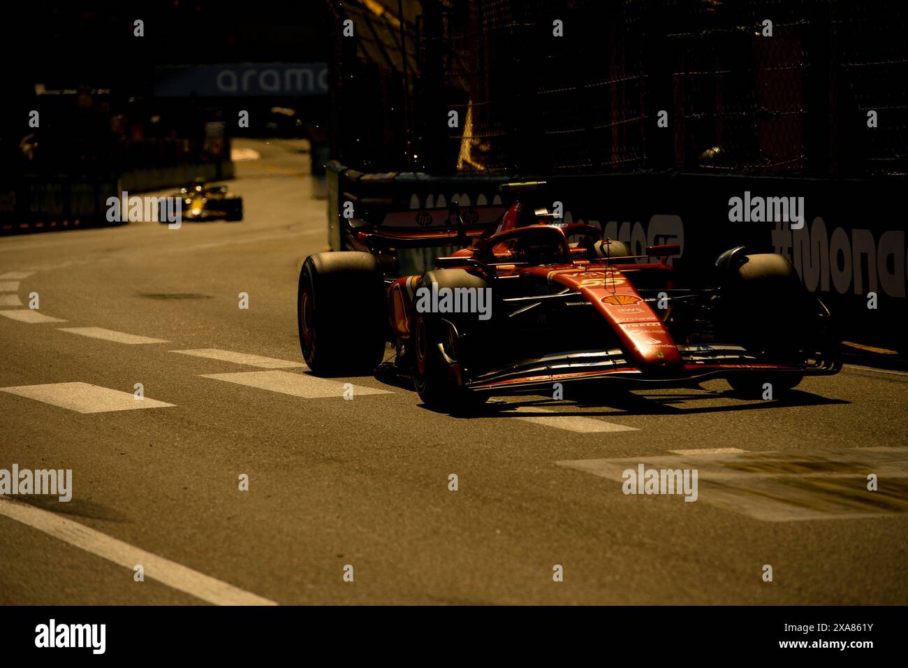 Monte-Carlo, Monaco - 26 MAY 2024, #55 Carlos Sainz (Spain, Ferrari), #4 Lando Norris (GBR ...