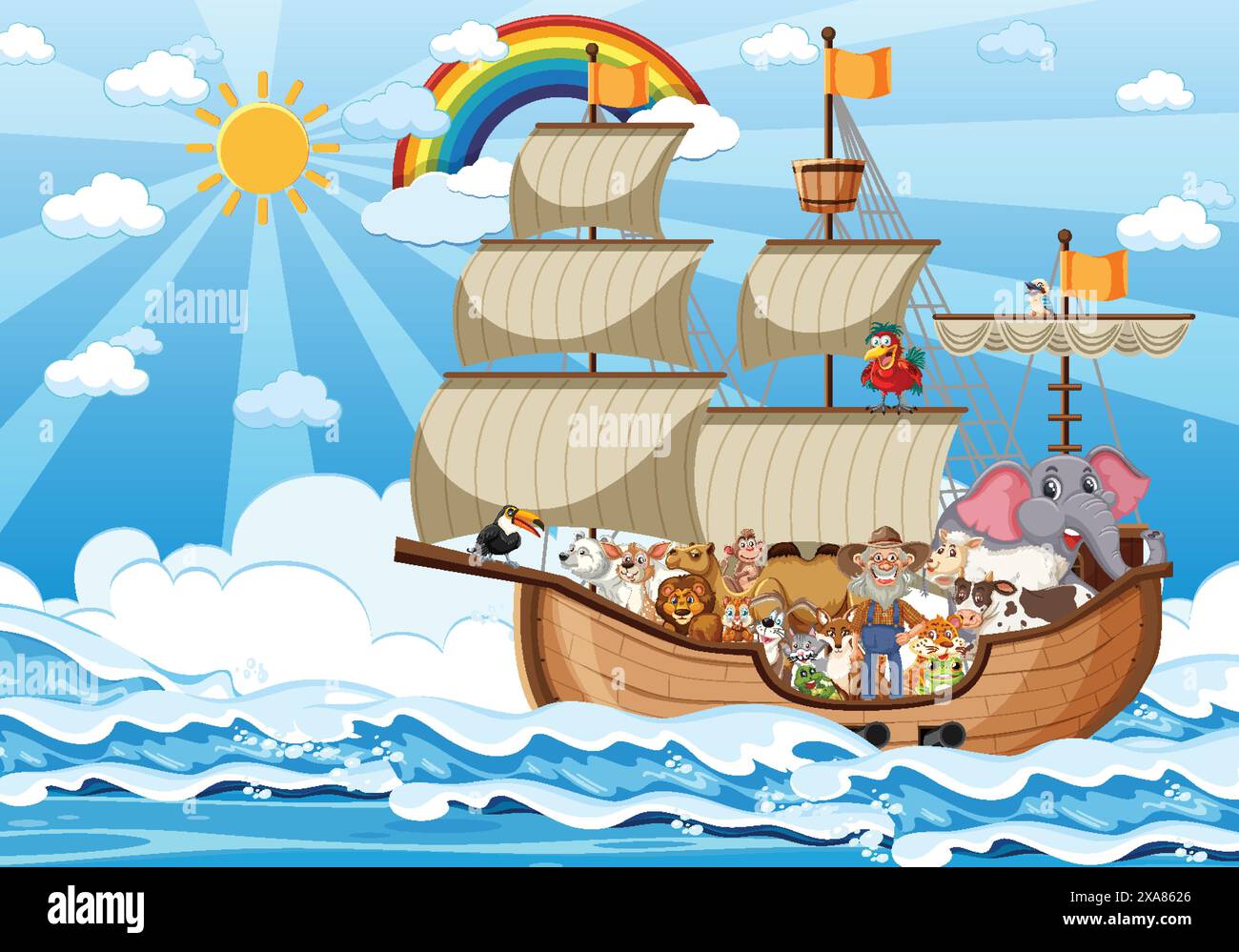 Dog on a sailing boat Stock Vector Images - Alamy