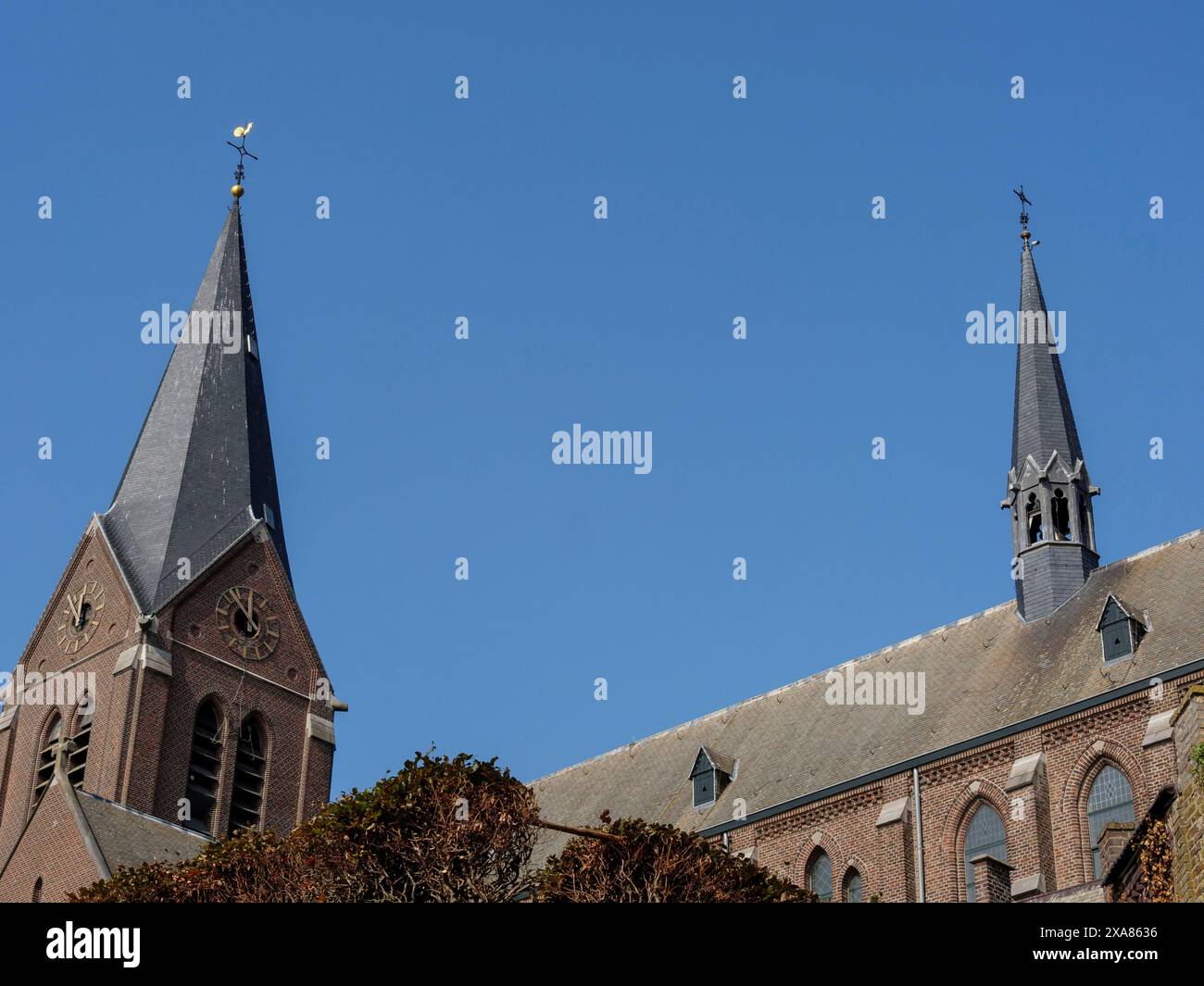 Two church towers, Kessel, Netherlands Stock Photo - Alamy