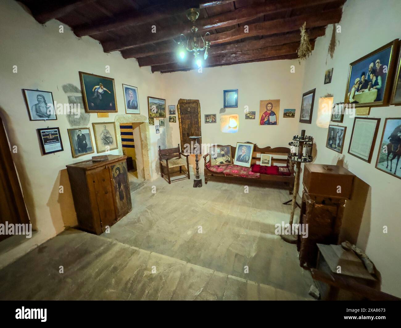 For visitors of Odigitria Monastery open old monastery cell monk's cell ...