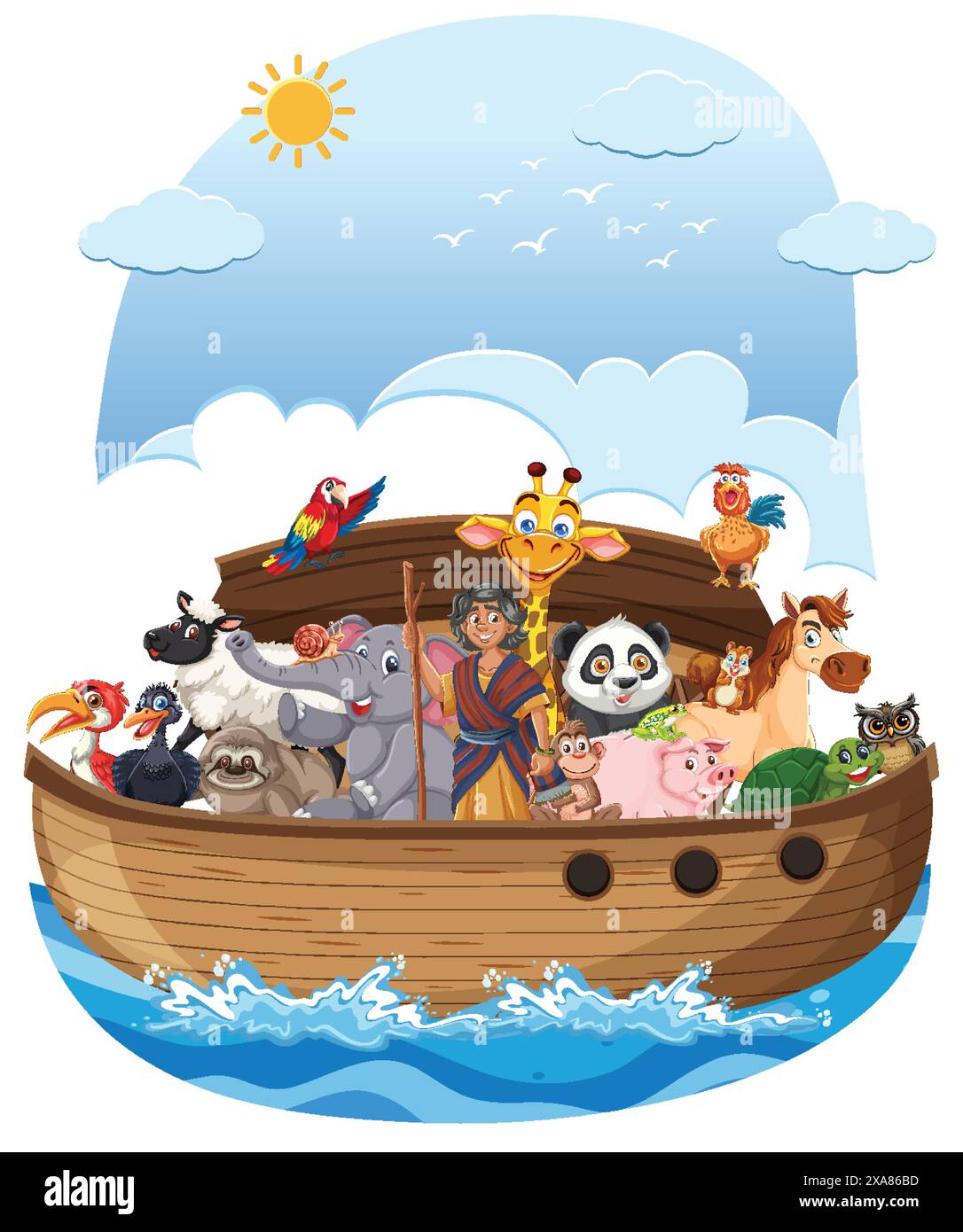 Various animals together on a boat Stock Vector Image & Art - Alamy