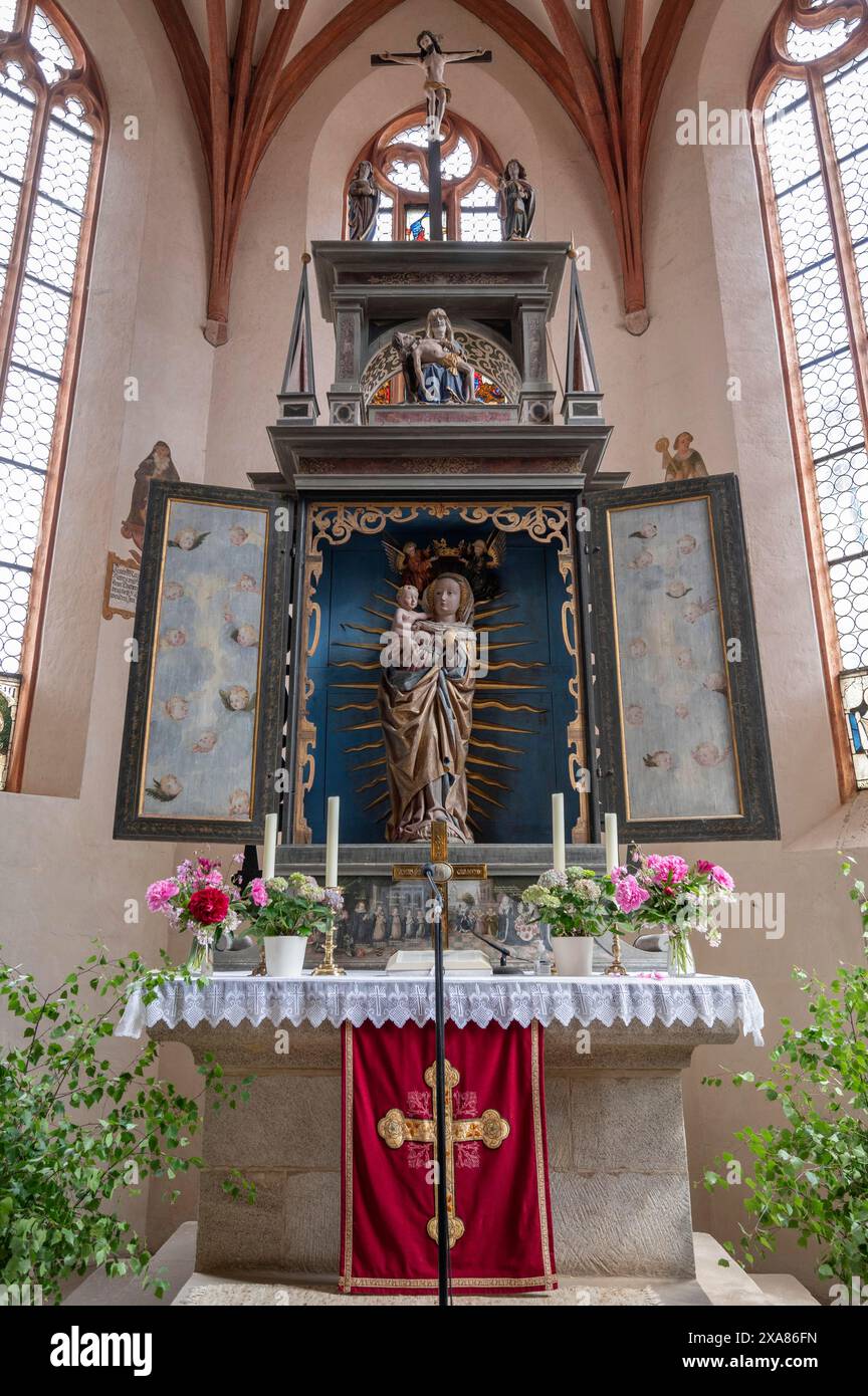 Renaissance high altar from 1611 with the Pieta and the Madonna of the ...