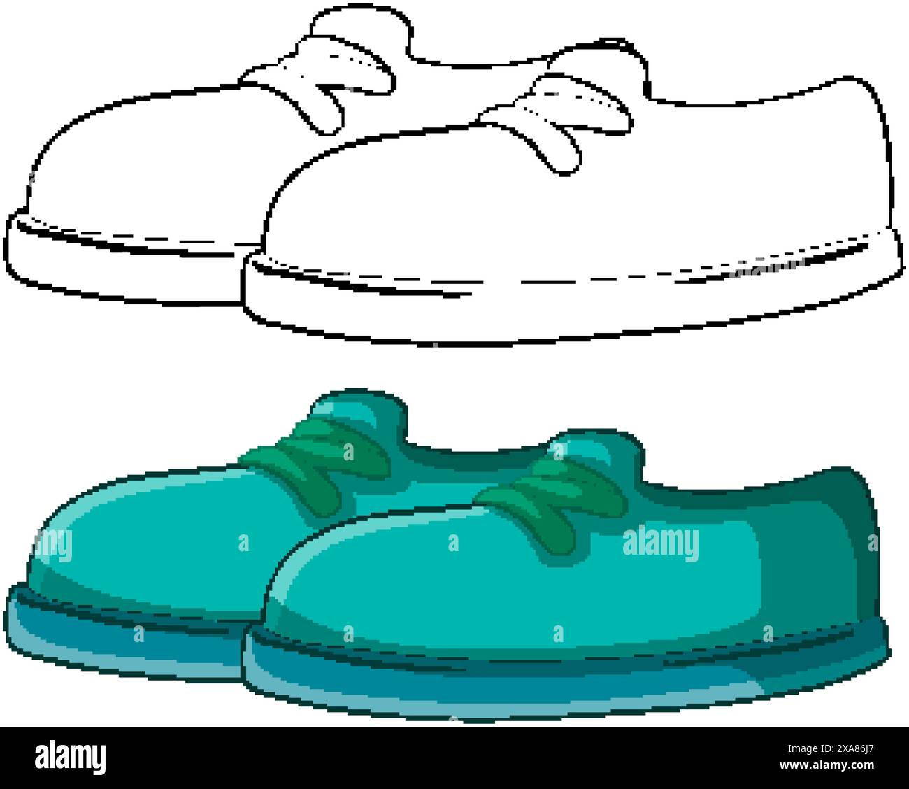 Vector illustration of shoes in color and outline Stock Vector Image ...