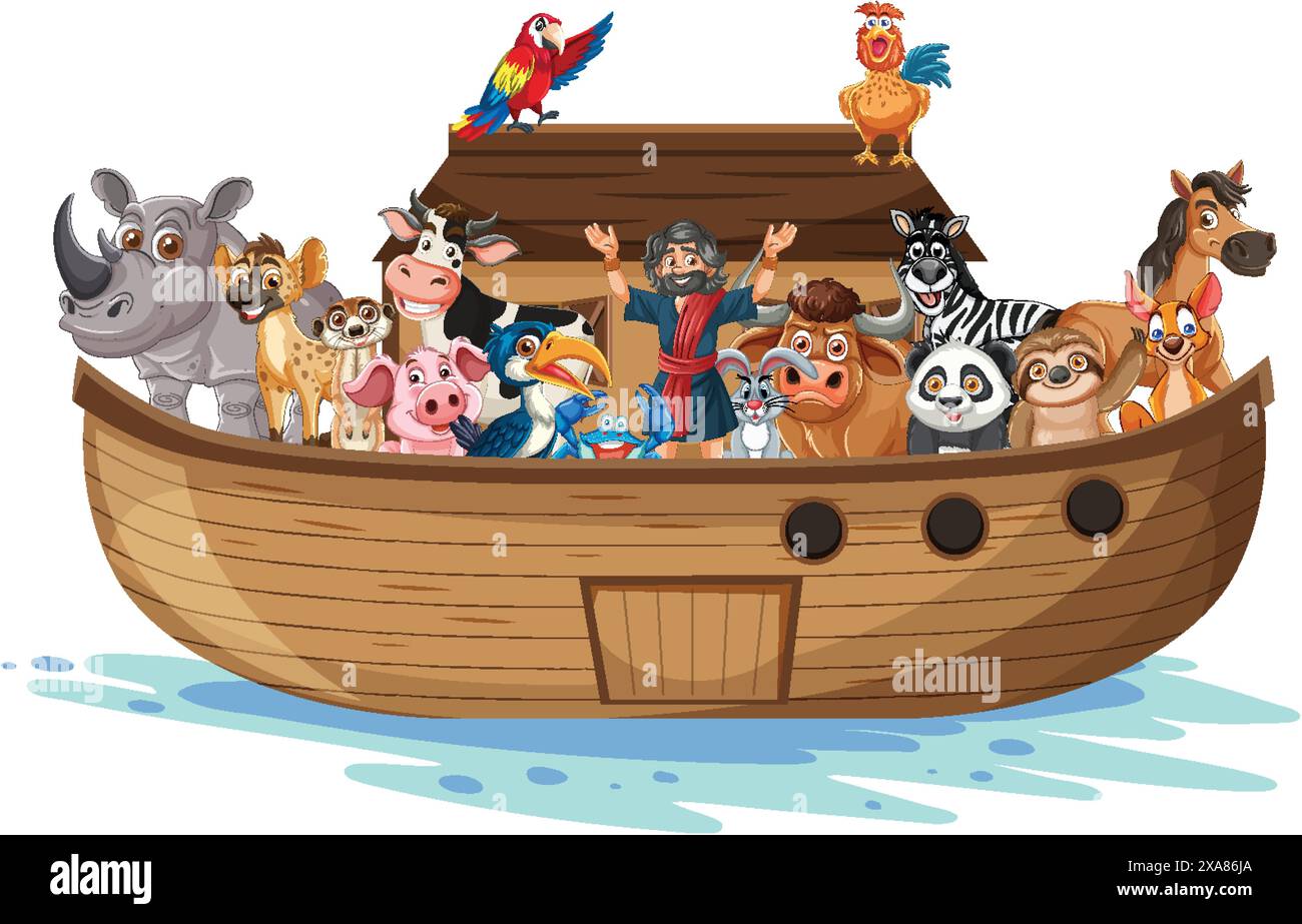 Various animals together on a boat Stock Vector Image & Art - Alamy