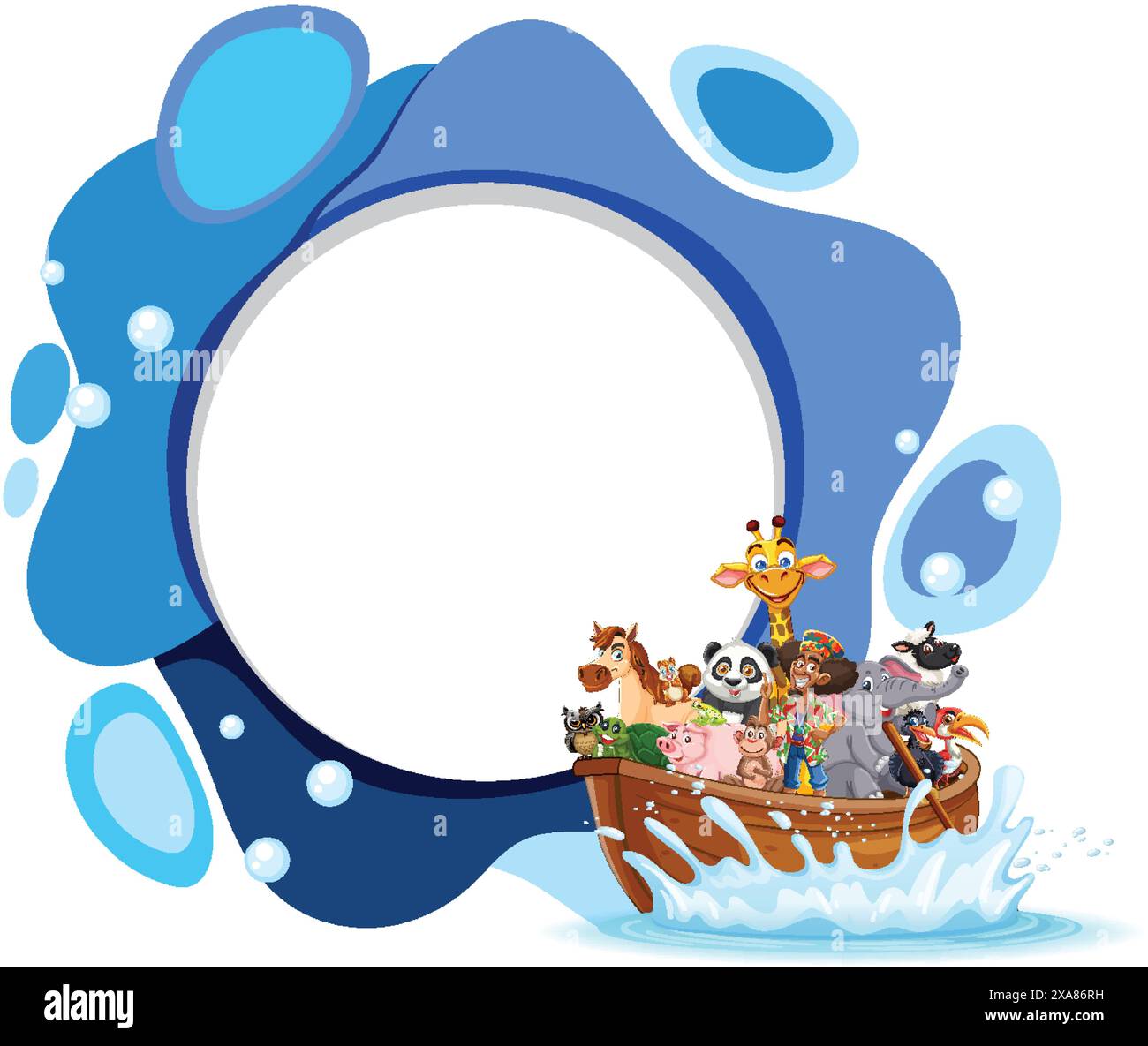 Various animals together on a boat Stock Vector Image & Art - Alamy