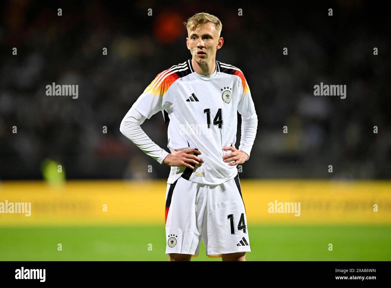 Maximilian Beier GER (14) pensive, Max Morlock Stadium, Nuremberg ...