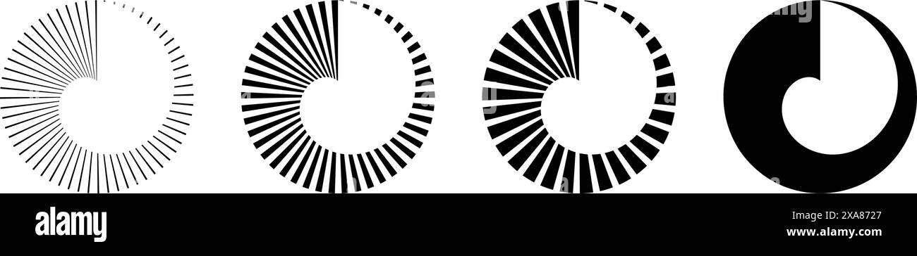 Circle countdown icon. Time clock symbol. Timer measure. Line and dot ...