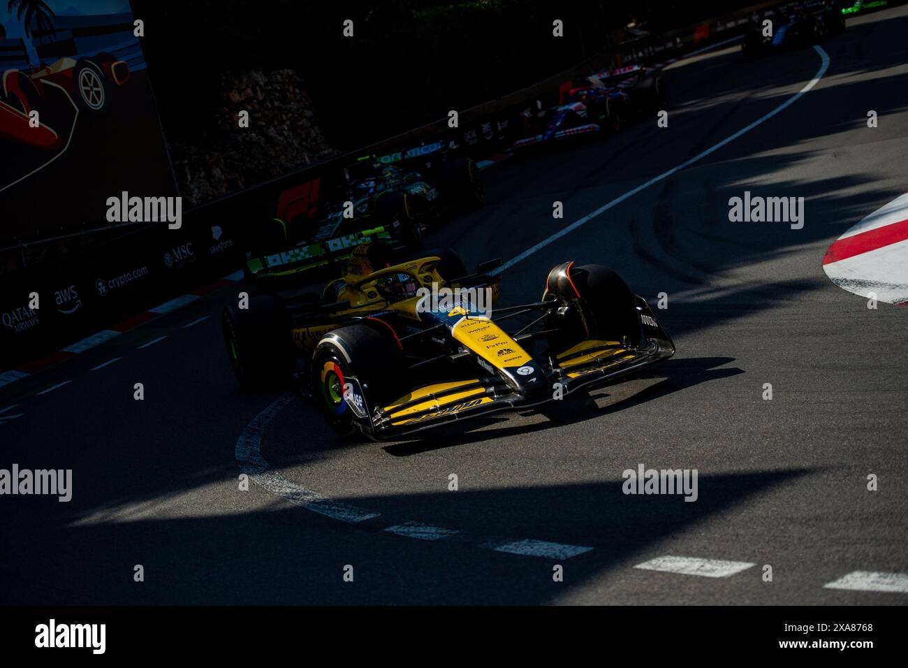 Monte-Carlo, Monaco - 26 MAY 2024, #4 Lando Norris (GBR, McLaren), #14 Fernando Alonso (SPA ...