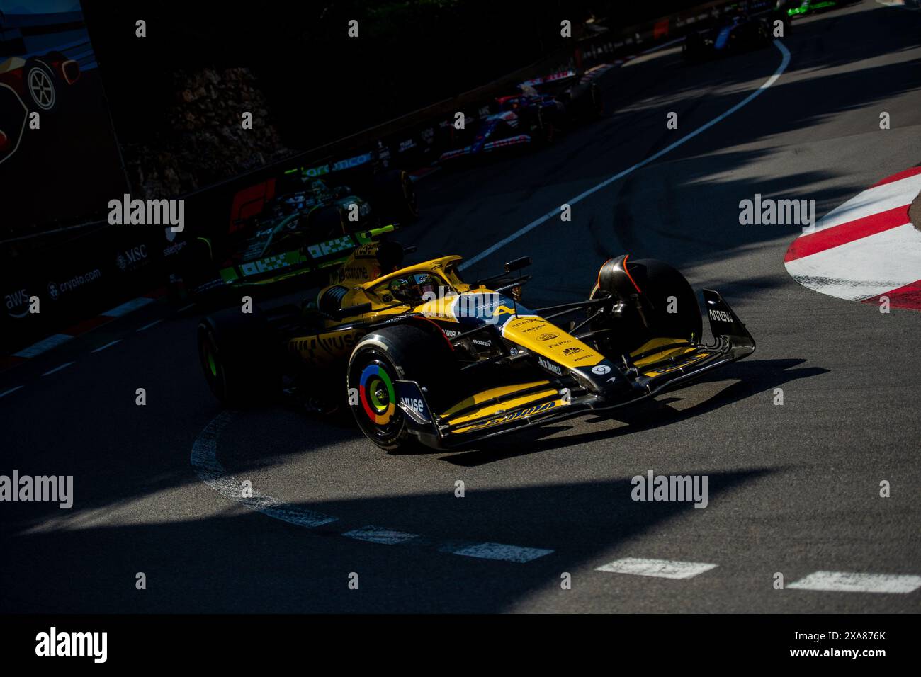 Monte-Carlo, Monaco - 26 MAY 2024, #4 Lando Norris (GBR, McLaren), #14 Fernando Alonso (SPA ...