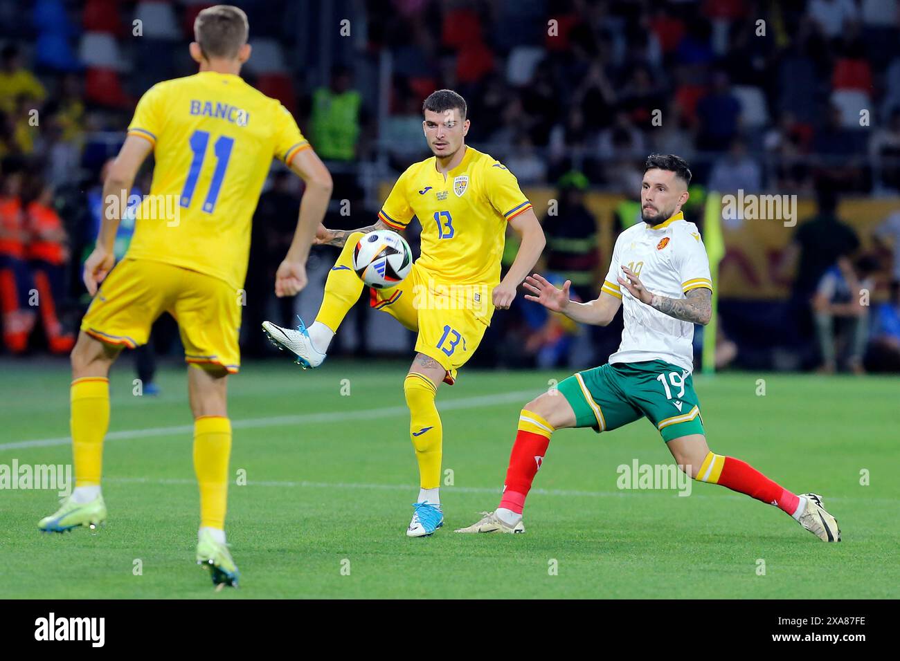 Bucharest, Romania. 4th June, 2024. Valentin Mihaila (C) of Romania ...