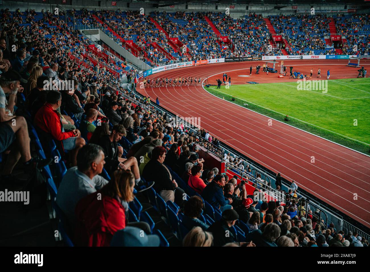 OSTRAVA, CZECHIA, MAY 28, 2024: Start of 1500 meter professional Track ...