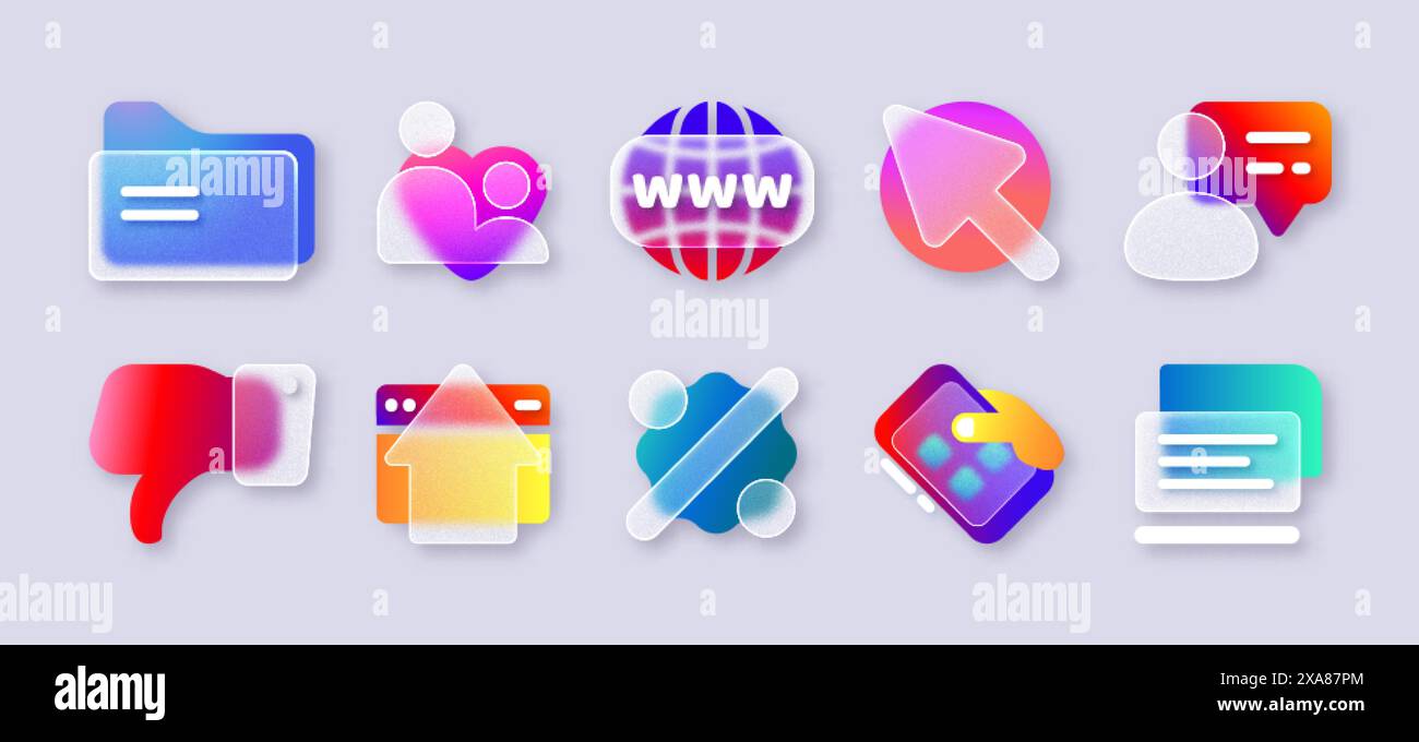 Transparent frosted glass morphism icon. 3d glassmorphism ui icons with ...