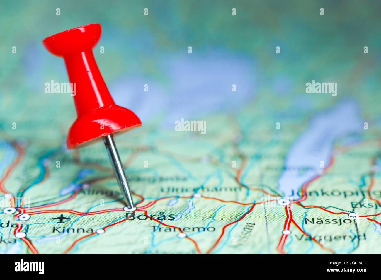 Boras, Sweden pin on map Stock Photo - Alamy
