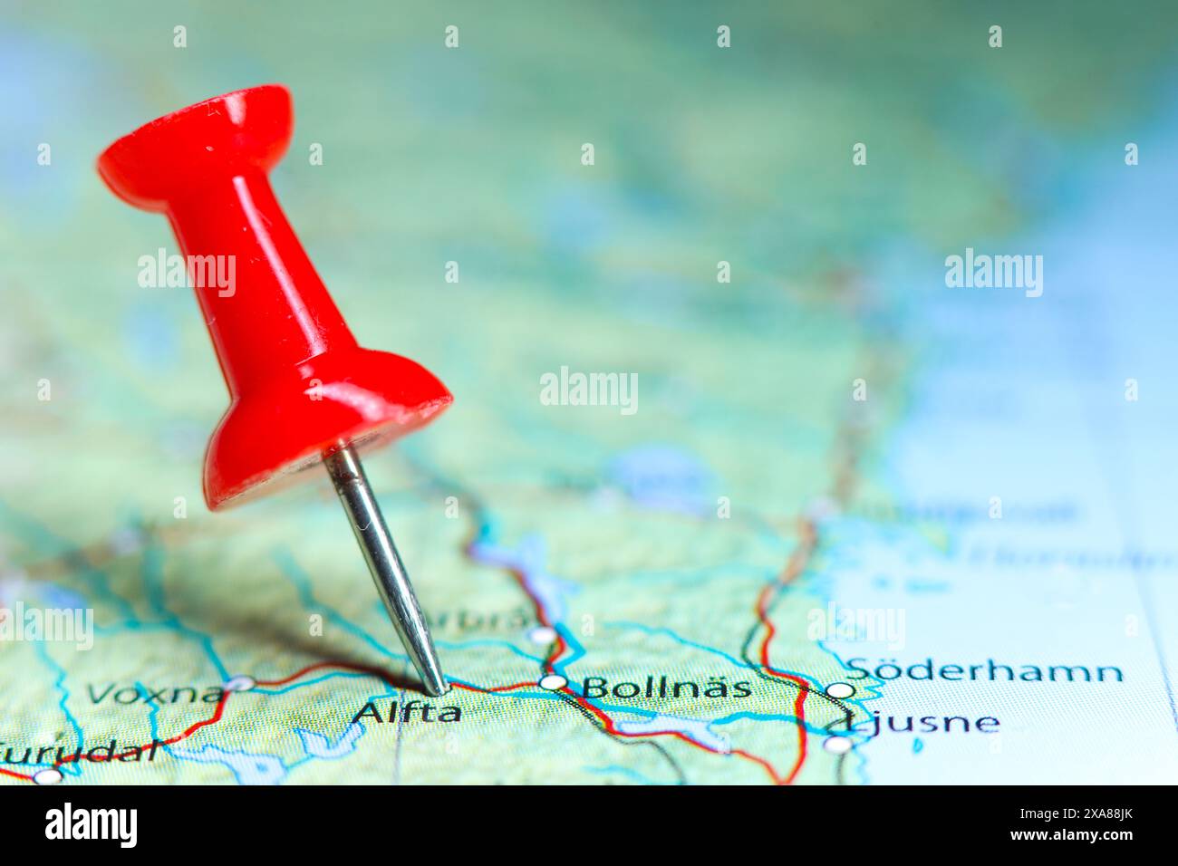 Alfta, Sweden pin on map Stock Photo - Alamy