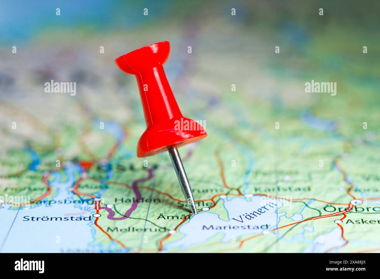 Amal, Sweden pin on map Stock Photo - Alamy
