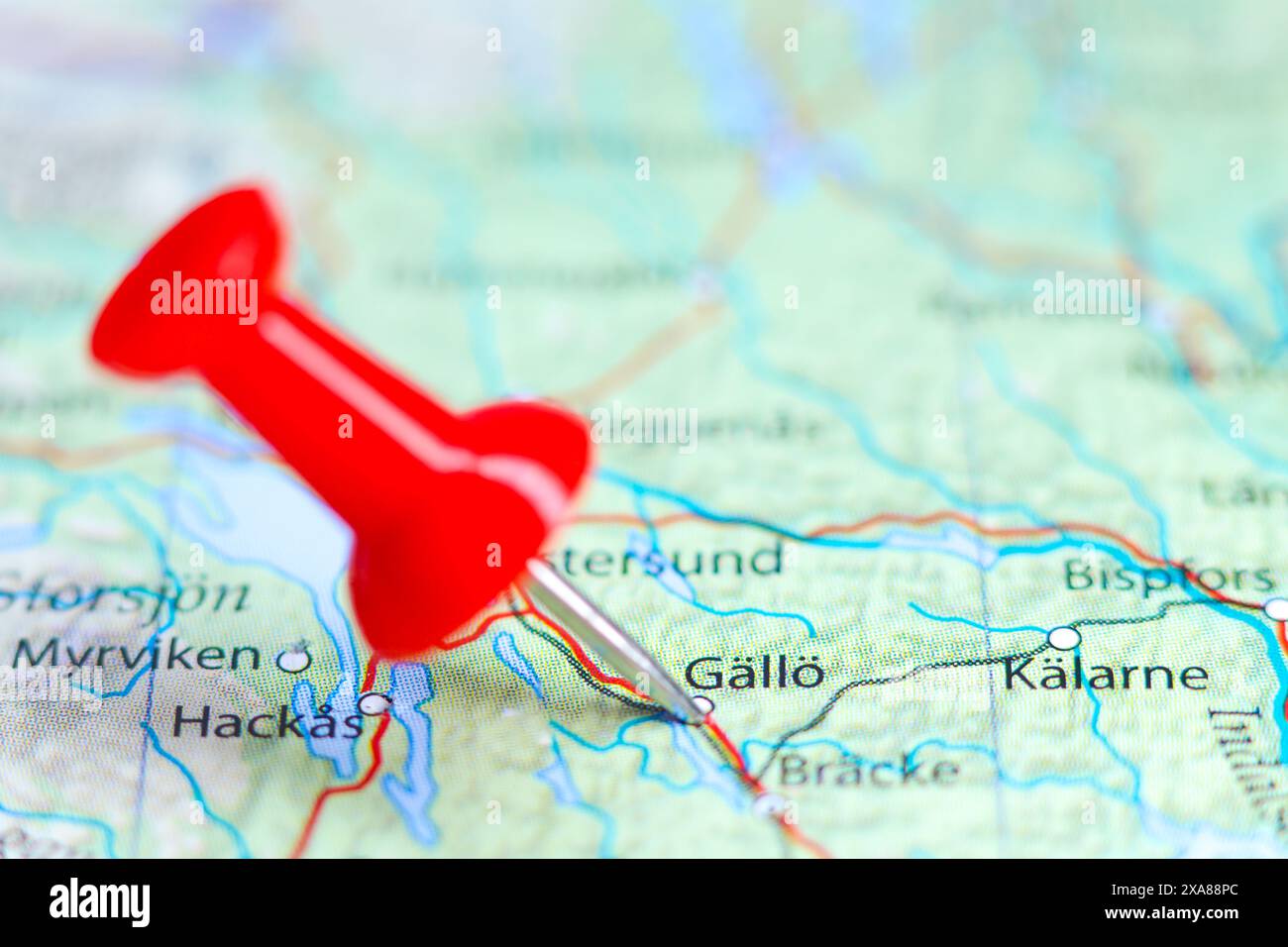 Gallo, Sweden pin on map Stock Photo - Alamy