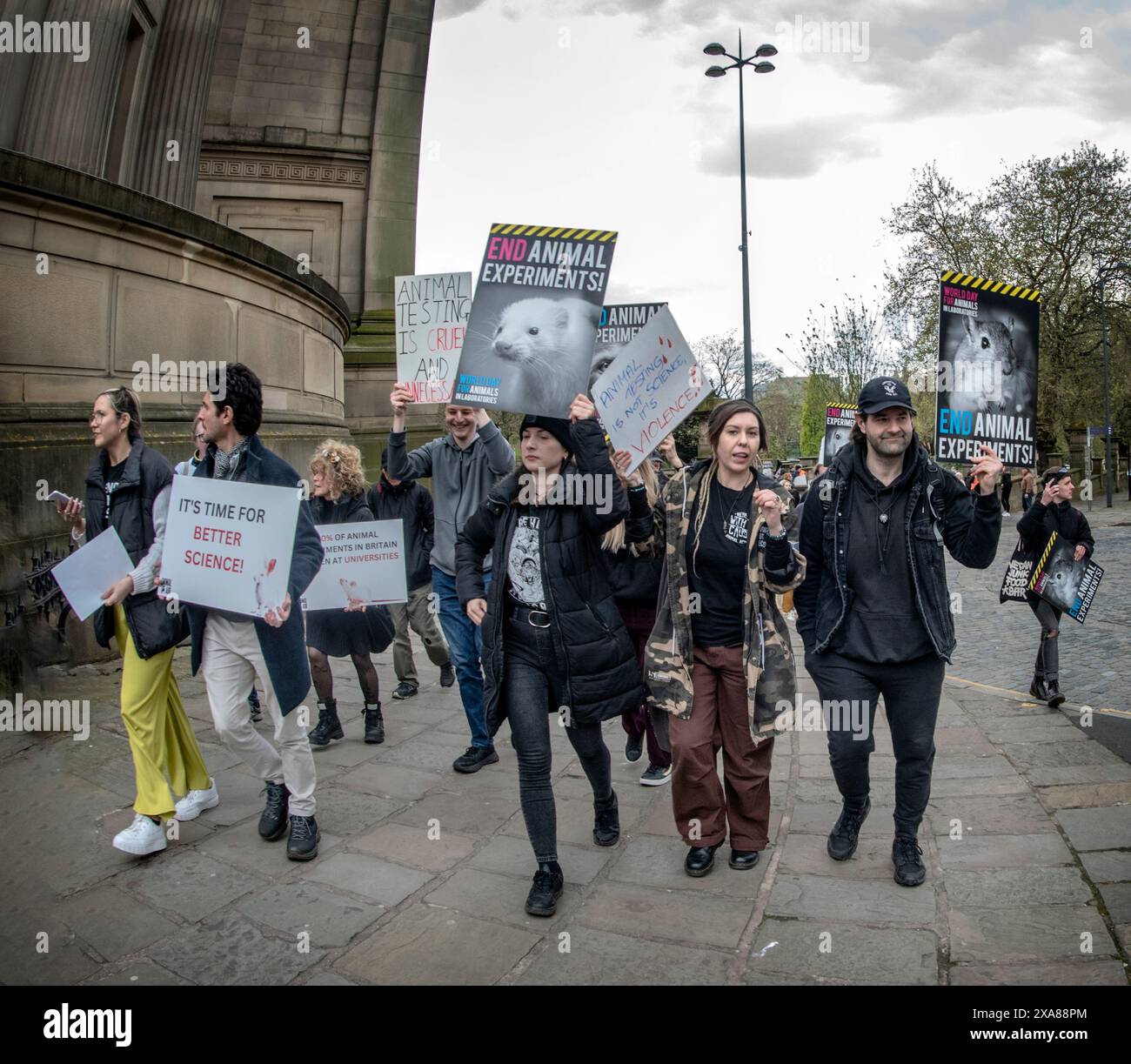 World Dat for Animals in Laboratories march and rally, Liverpool City ...