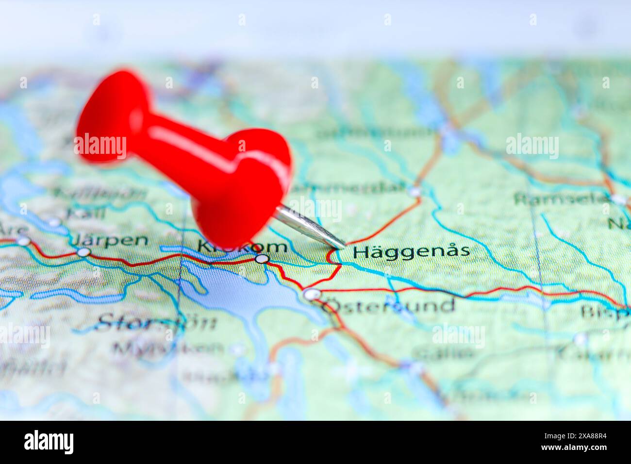Haggenas, Sweden pin on map Stock Photo - Alamy
